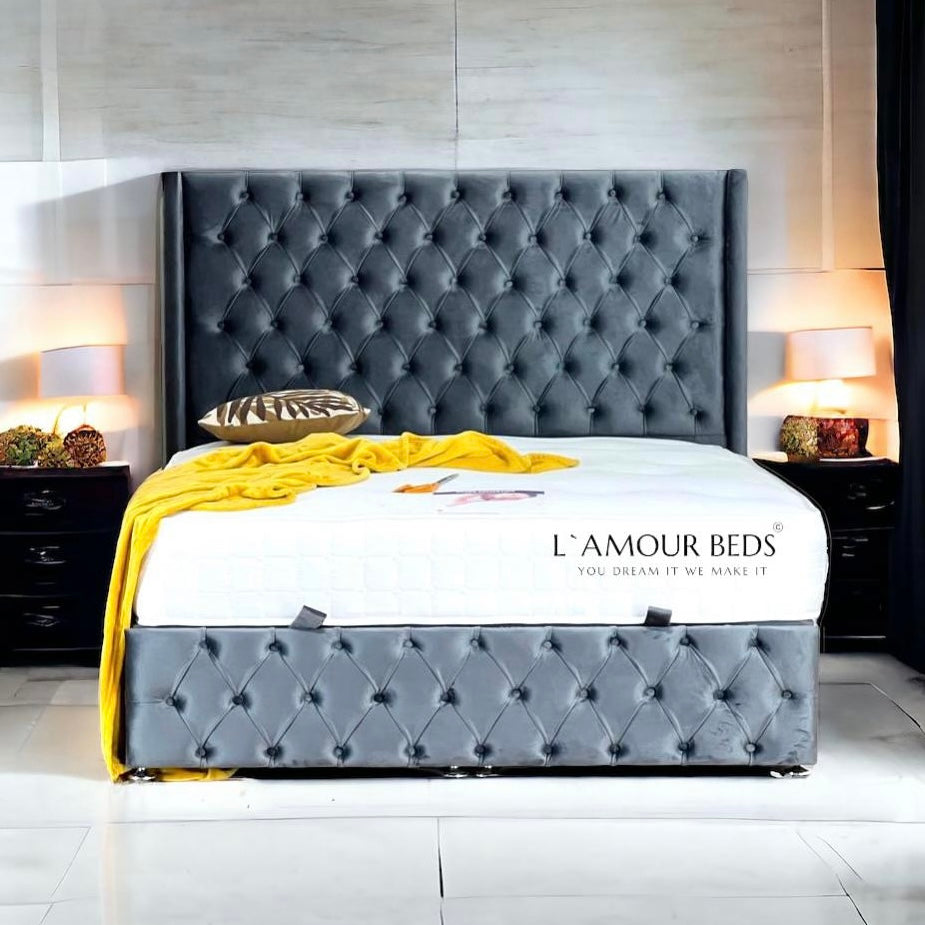 Super Chesterfield Wingback Bed - L`AMOUR Beds – L'amour Beds