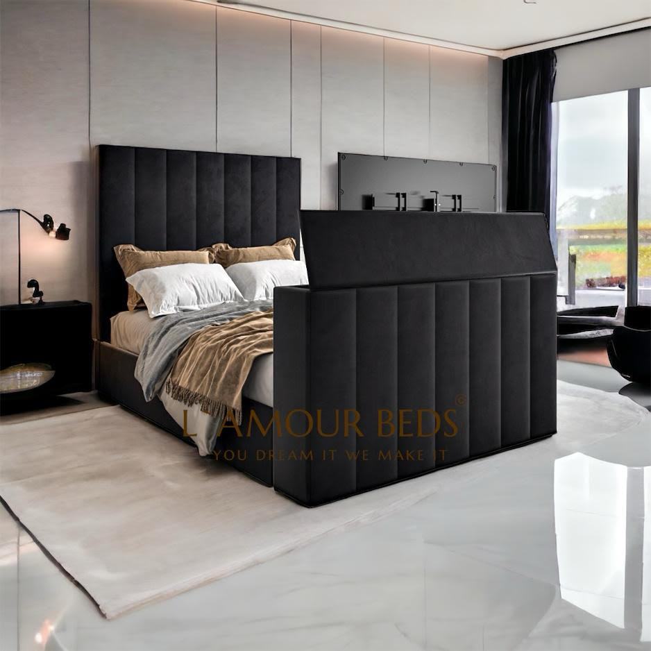 Oslo panel Designer electric wireless remote TV Bed. – L'amour Beds