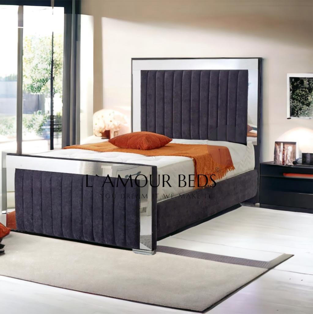 Cloe Border Mirror Bed Frame - L`AMOUR Beds – L'amour Beds